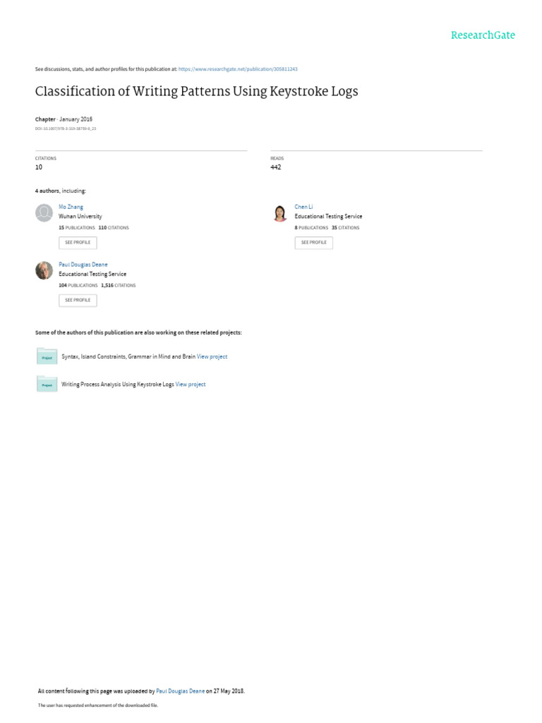 Classification of Writing Patterns Using Keystroke | PDF | Educational Assessment | Median