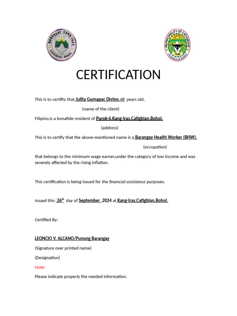 Certification BHW | PDF | Minimum Wage | Social Policy