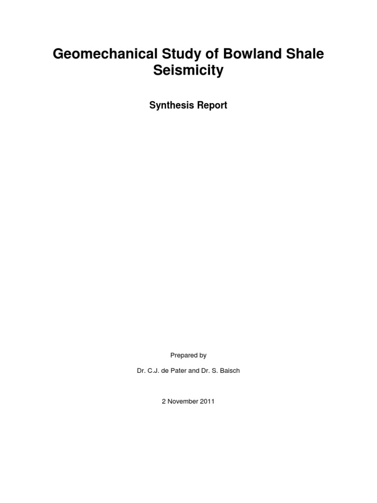 Geomechanical Study of Bowland Shale Seismicity | PDF | Earthquakes ...