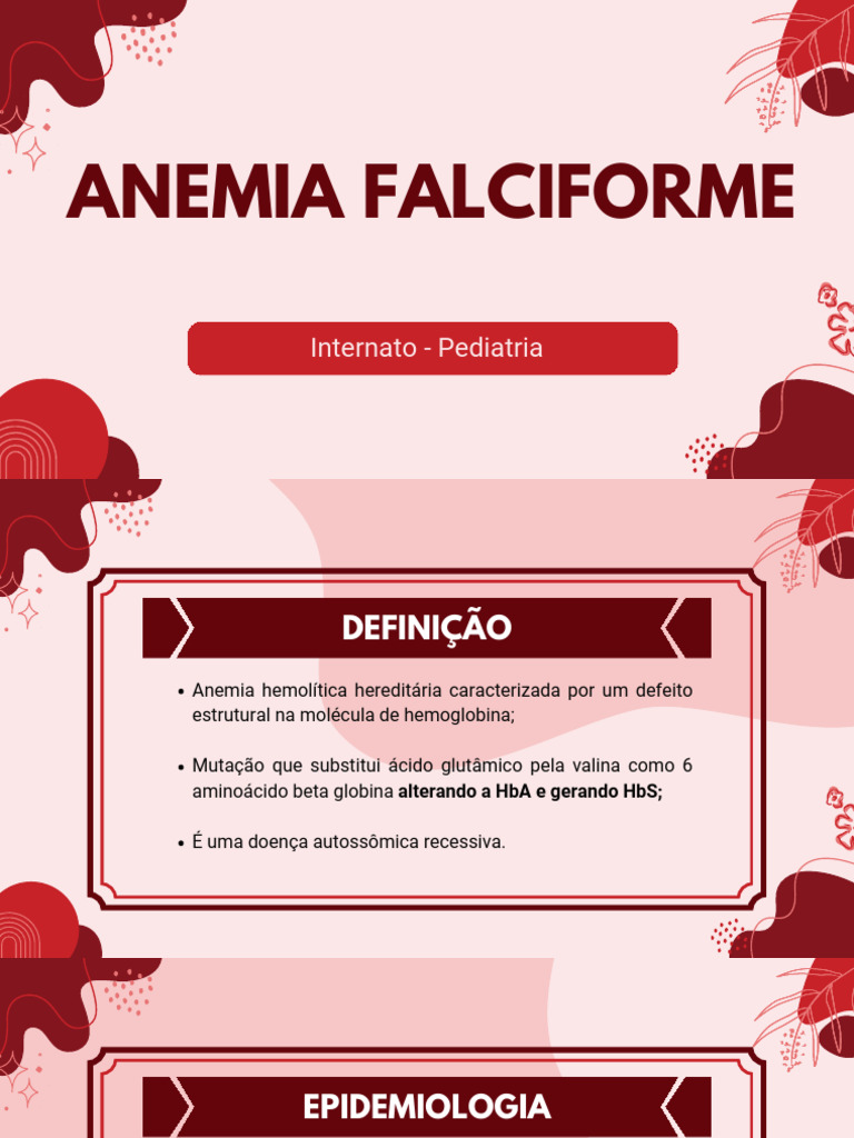 Anemia Falciforme: Diagnóstico e Tratamento | PDF | Tecido (Biologia ...