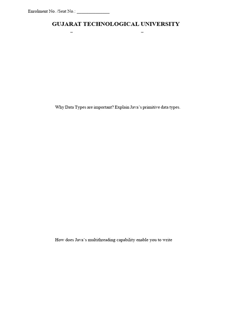 Object Oriented Programming Using JAVA MC01094041 | PDF | Method ...
