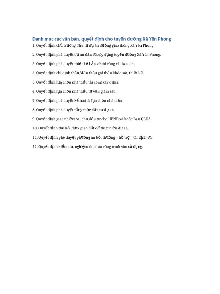 Danh Muc Van Ban Yen Phong | PDF