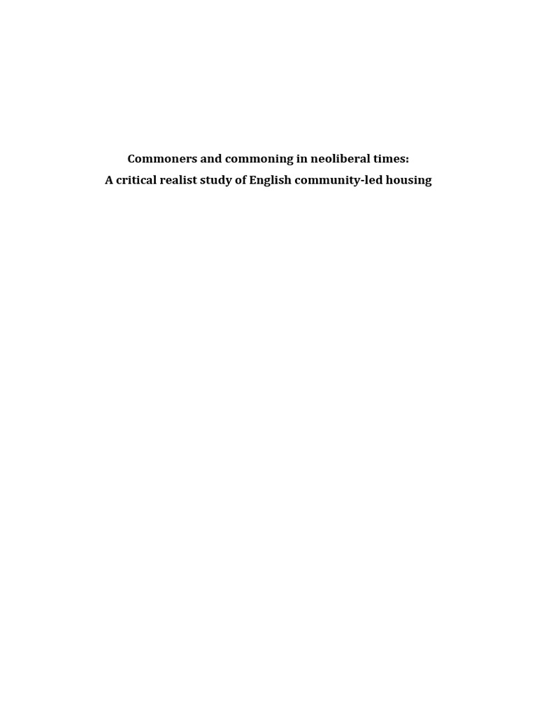 0 - Commoners and Commoning in Neoliberal Times - A Critical Realist ...