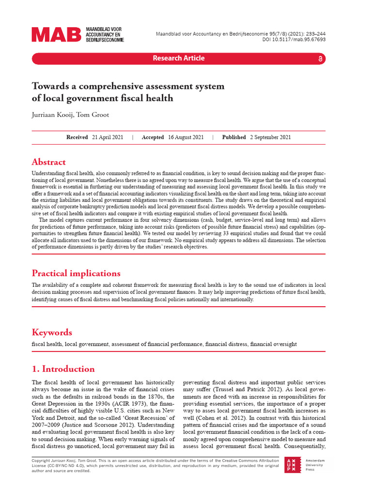 Kooij2021 Towards A Comprehensive Assessment System of Local Government ...
