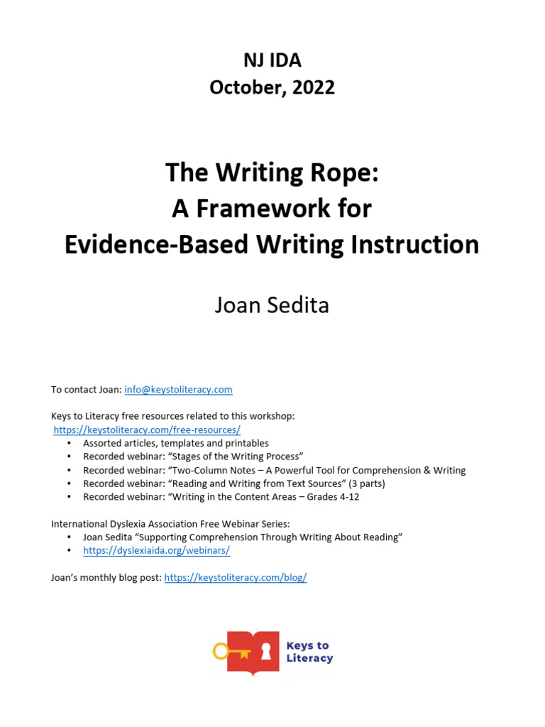 Evidence-Based Writing Instruction Guide | PDF | Literacy | Cognition