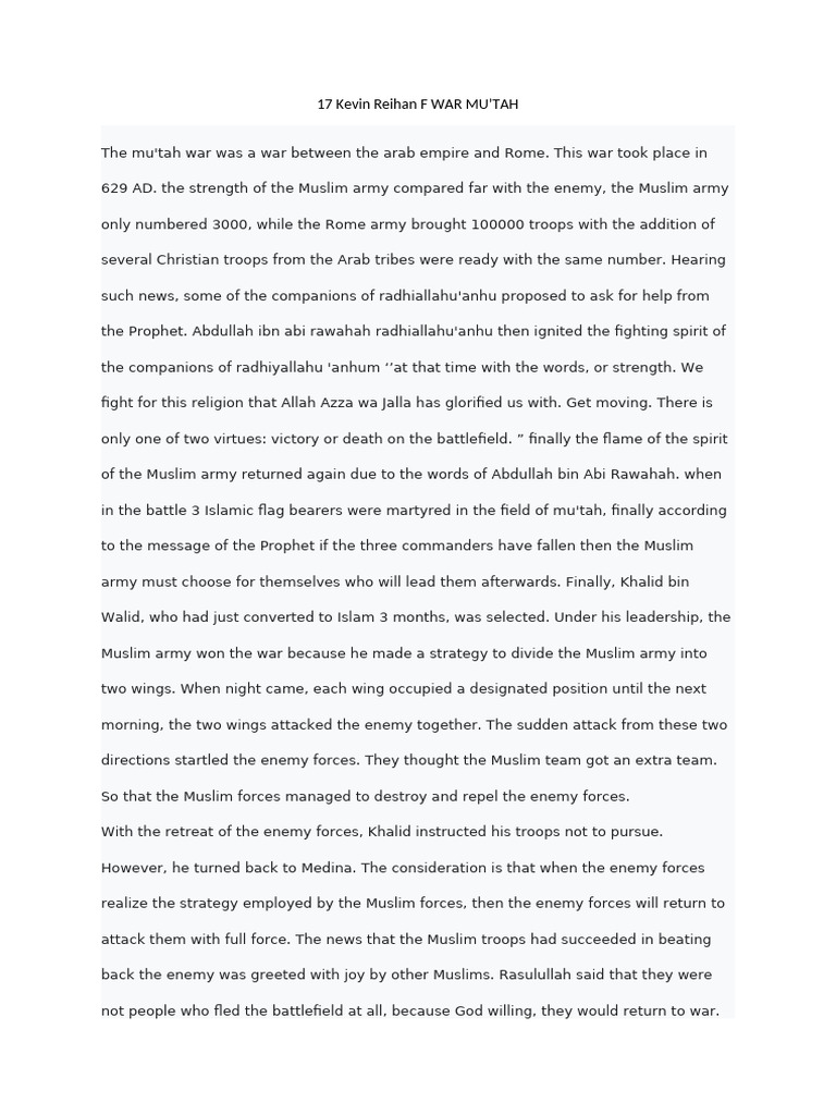 17 Kevin Reihan F War Mu'Tah | PDF