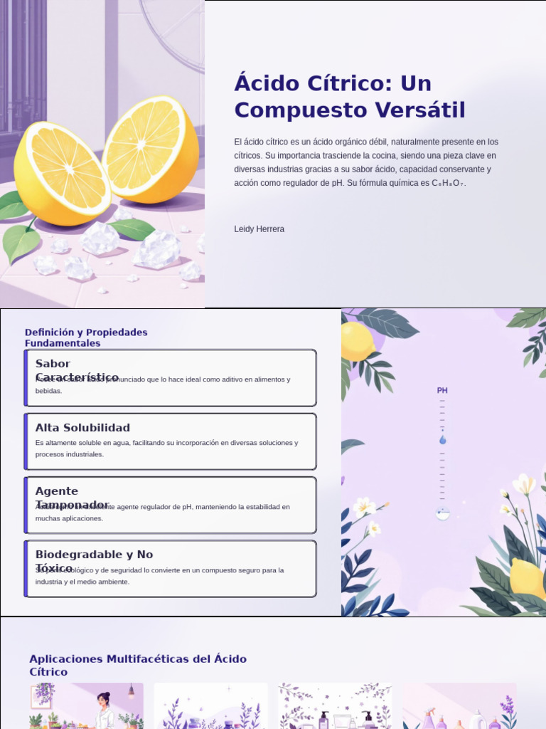Acido Citrico Un Compuesto Versatil | PDF | Ciclo del ácido cítrico ...
