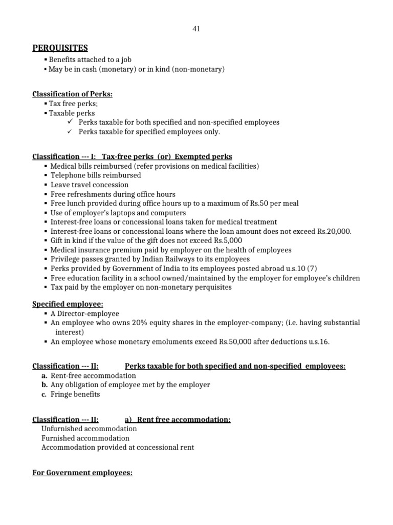 Salaries Perks - TWO | PDF | Employee Benefits | Tax Deduction