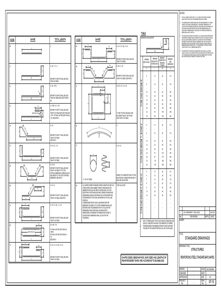 Reinforcing Steel Bar Shapes Guide | PDF | Engineering Tolerance | Angle