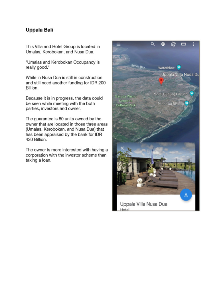 Uppala Bali Project Profile | PDF
