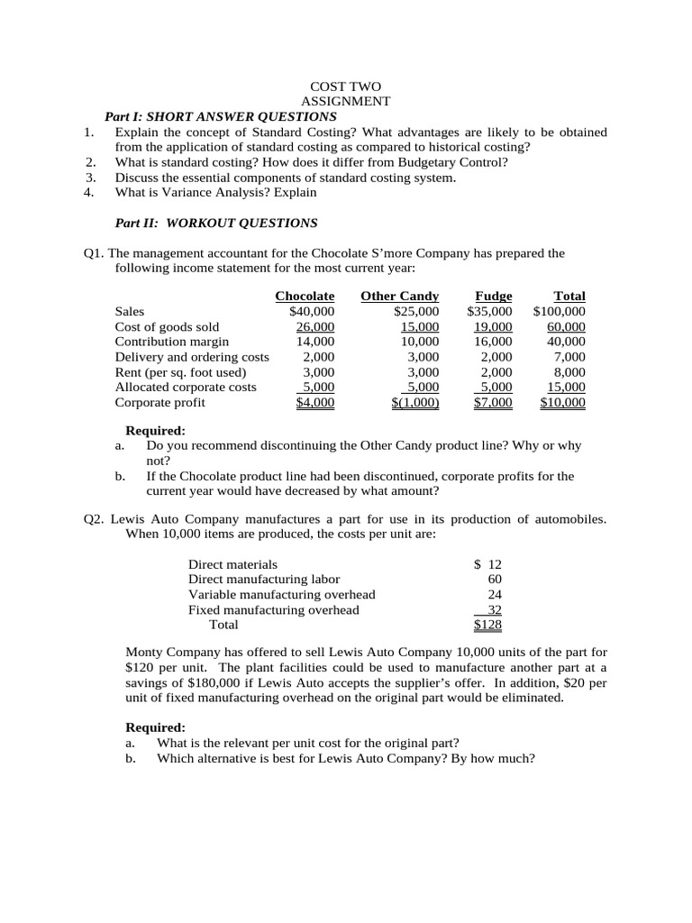 Cost 2-Assignment Regular-Mgt 2016 | PDF | Expense | Cost Of Goods Sold