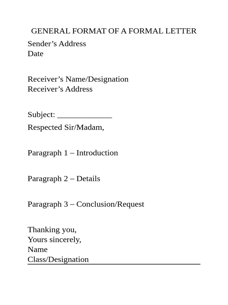 Formal Letter Formats and Examples | PDF