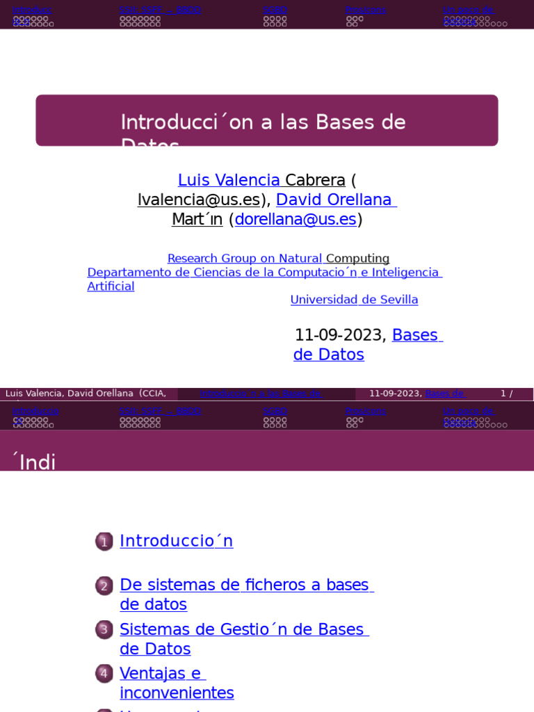 BD Tema 1 | PDF | Bases de datos | Archivo de computadora