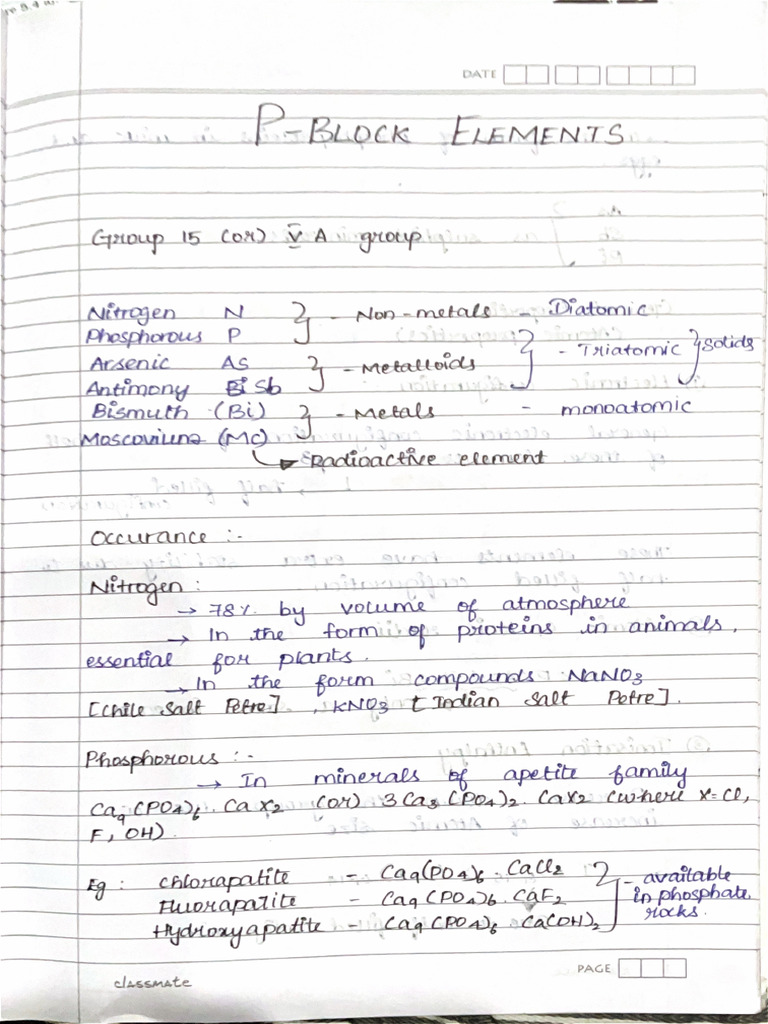 15 Group Elements Class 12 | PDF