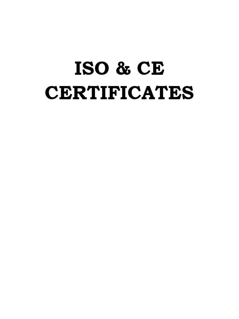 5.2 ISO and CE Certificates Partition | PDF