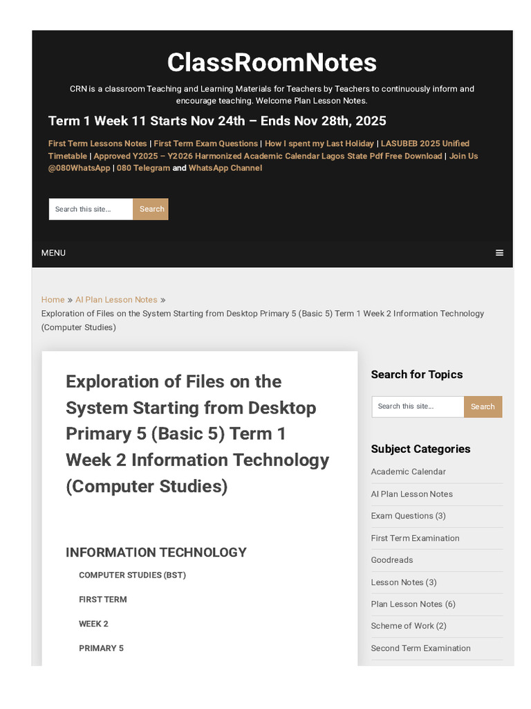 File Exploration on Desktop for Primary 5 | PDF | Computer File ...