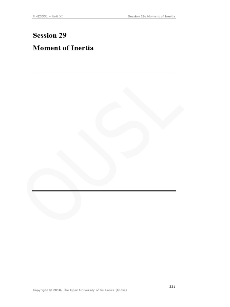 Unit XI Session 29 | PDF | Rotation Around A Fixed Axis | Rotation