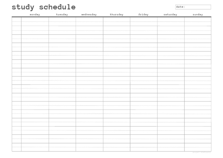 Study Timetable Untimed - Notes Section + White A5 | PDF