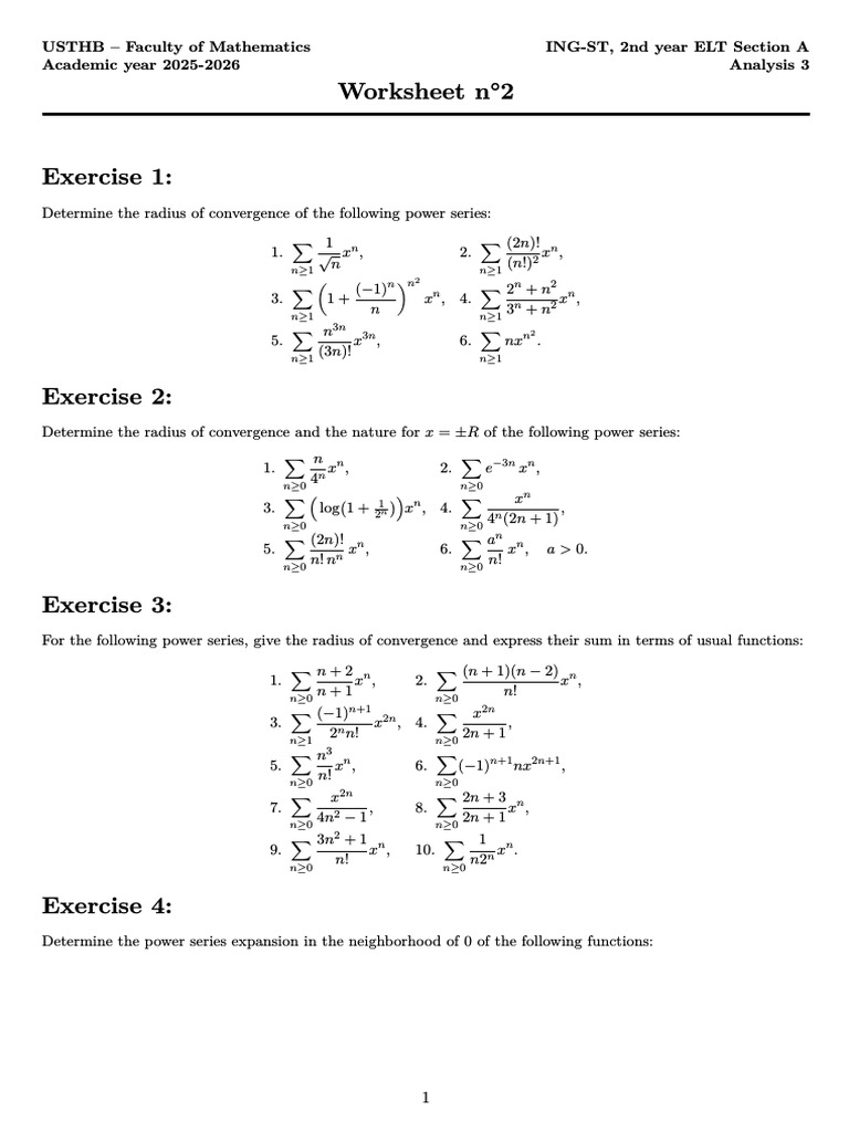 Power Series | PDF | Power Series | Functions And Mappings