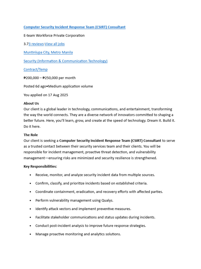 Computer Security Incident Response Team | PDF | Computer Security ...