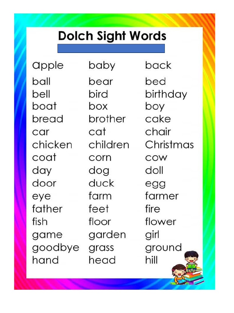 Dolch Words 25 | PDF