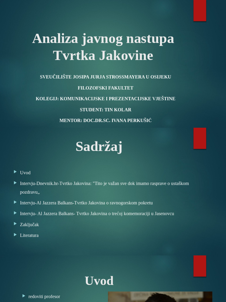 Analiza Javnog Nastupa Tvrtka Jakovine-Tin Kolar | PDF