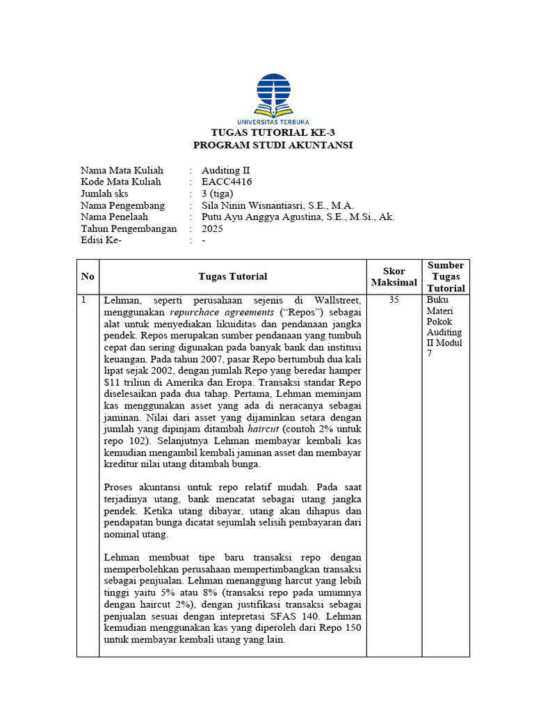 Tugas Auditing II | PDF