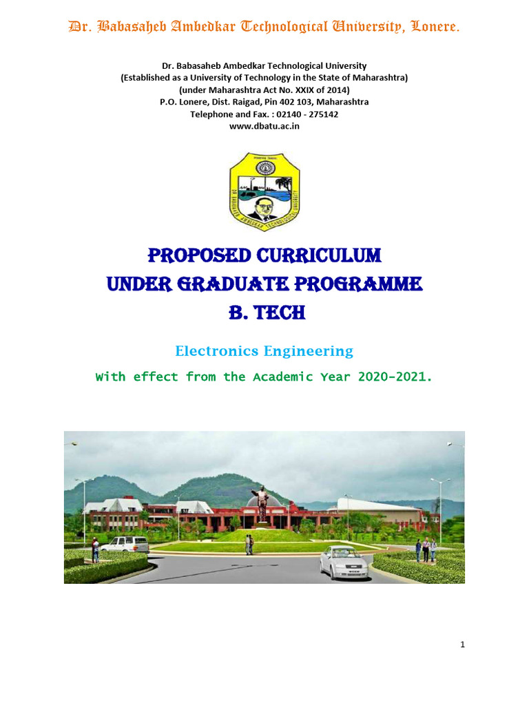 Syllabus Copy Electronics-Engg WEF 2020-21 | PDF | Academic Term | Academia