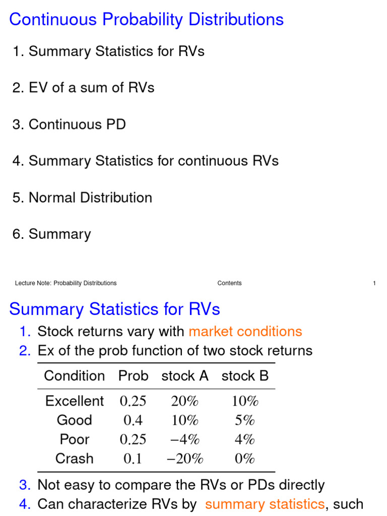 Continuous Distributions | PDF | Standard Deviation | Normal Distribution