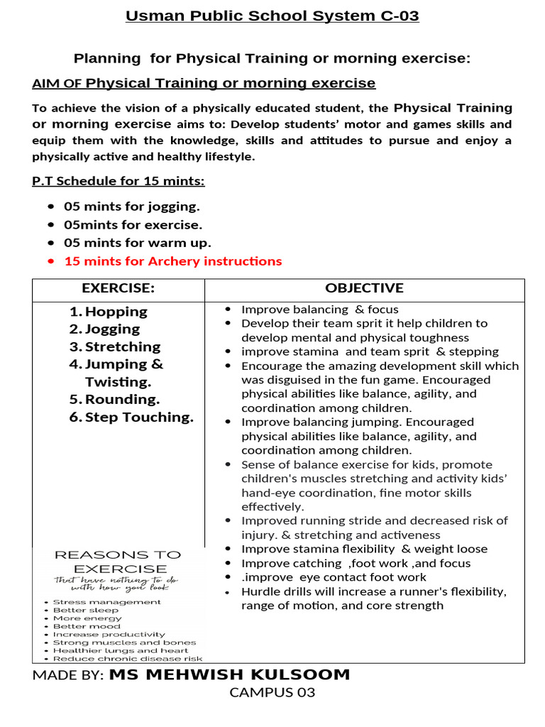 Exercise or and Archery Details | PDF