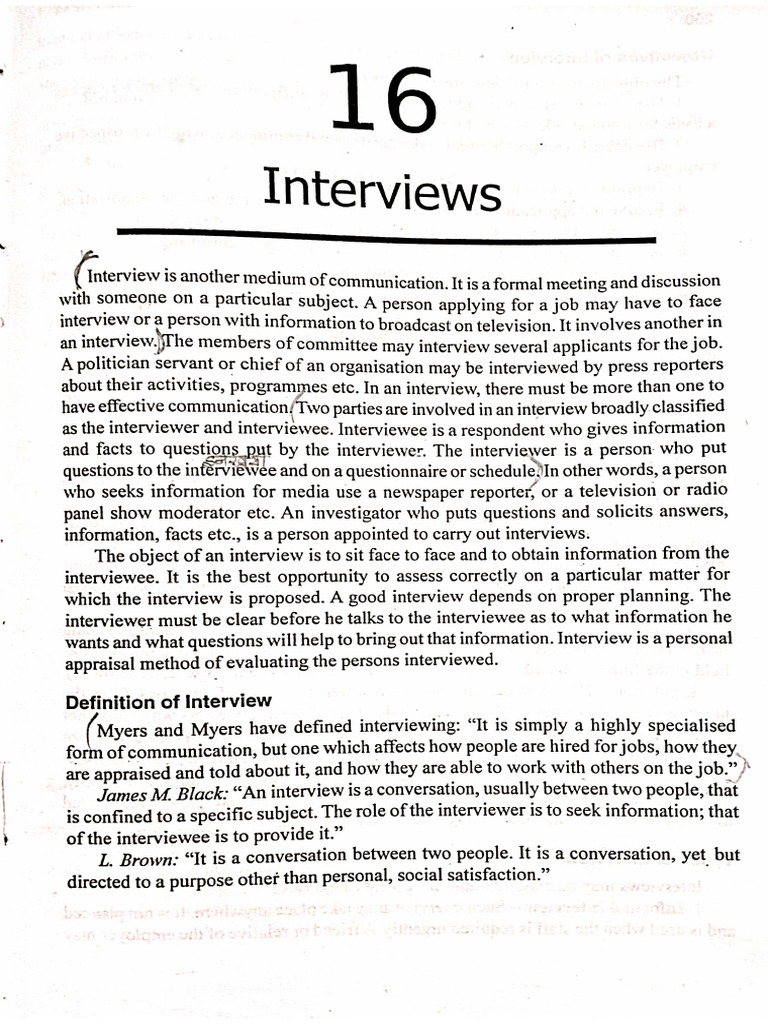 Unit 4 (Interview Skills) | PDF