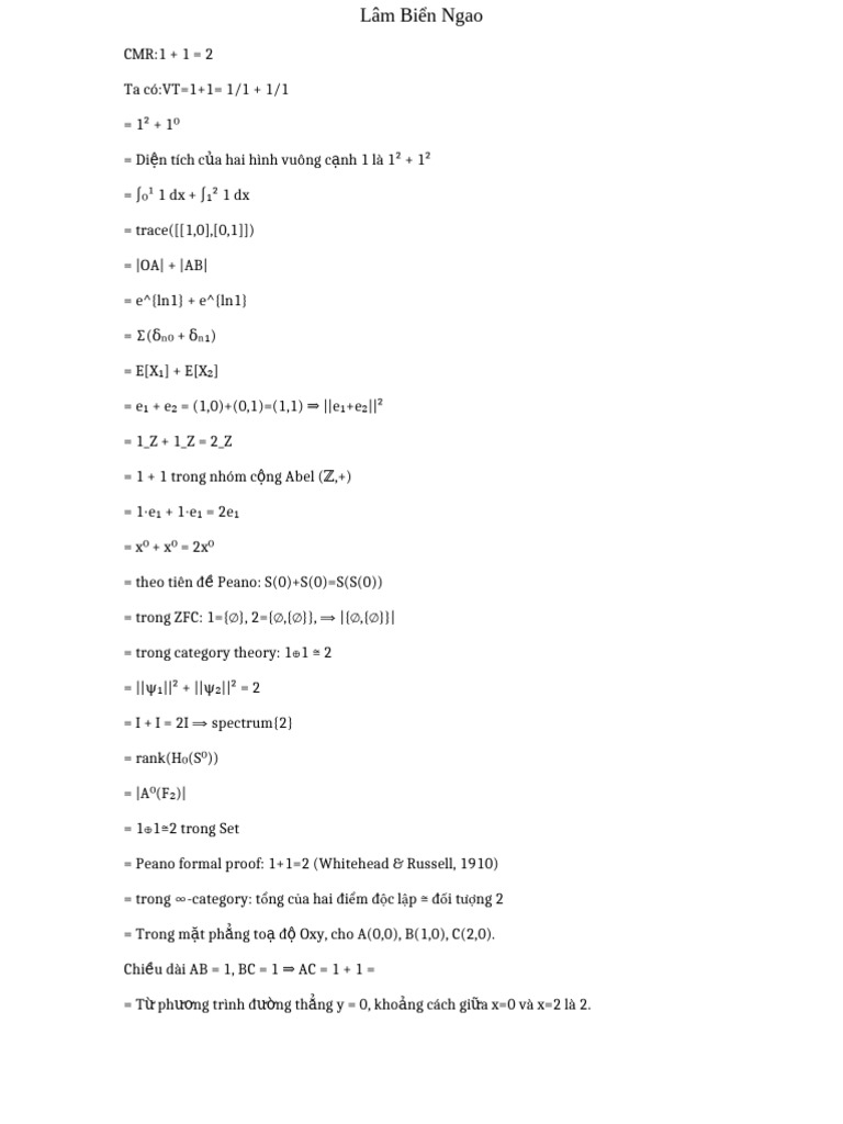 1 Plus 1 Equals 2 Extended | PDF