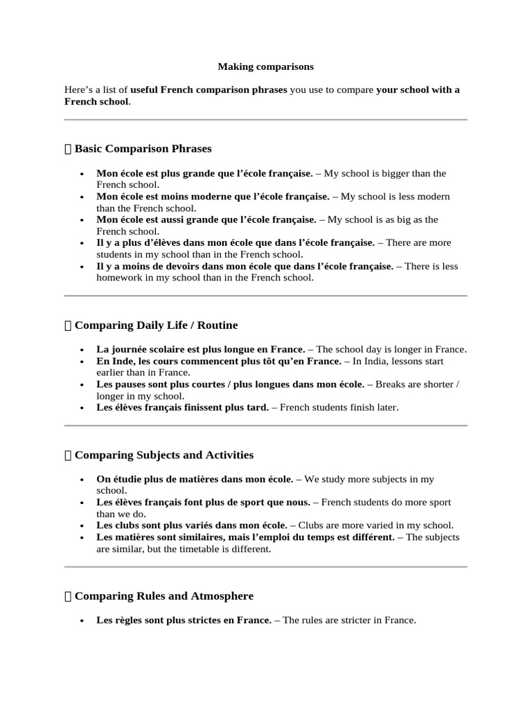 Making Comparisons Between Schools | PDF