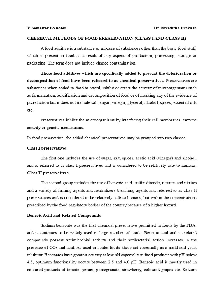 Chemical Food Preservation Methods | PDF | Bacteriophage | Food Science