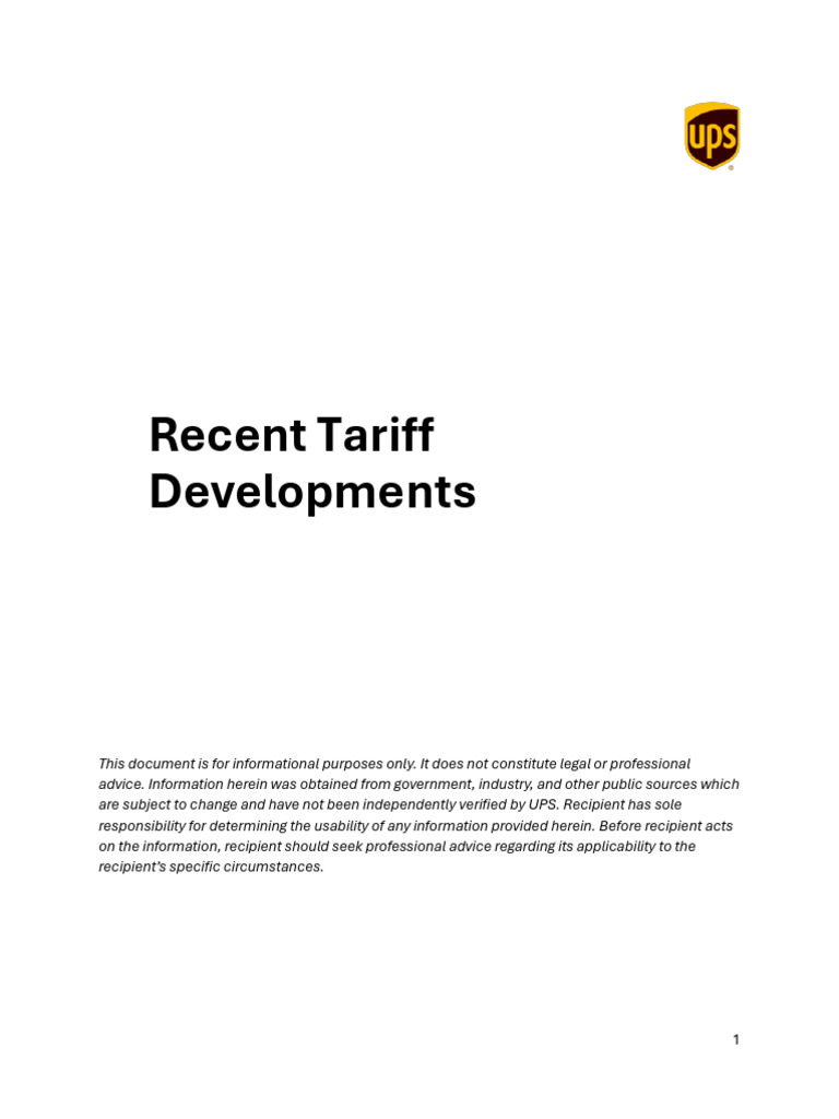 Recent U.S. Tariff Changes Overview | PDF | Tariff | Customs