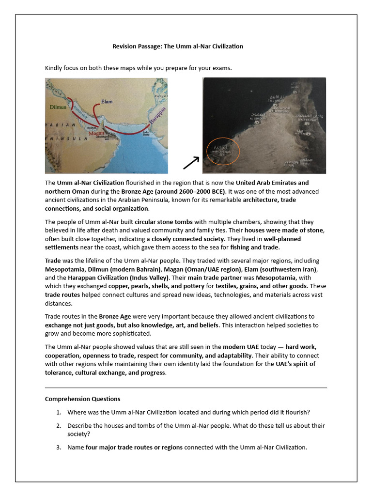 Umm Al Nar Revision Passage | PDF