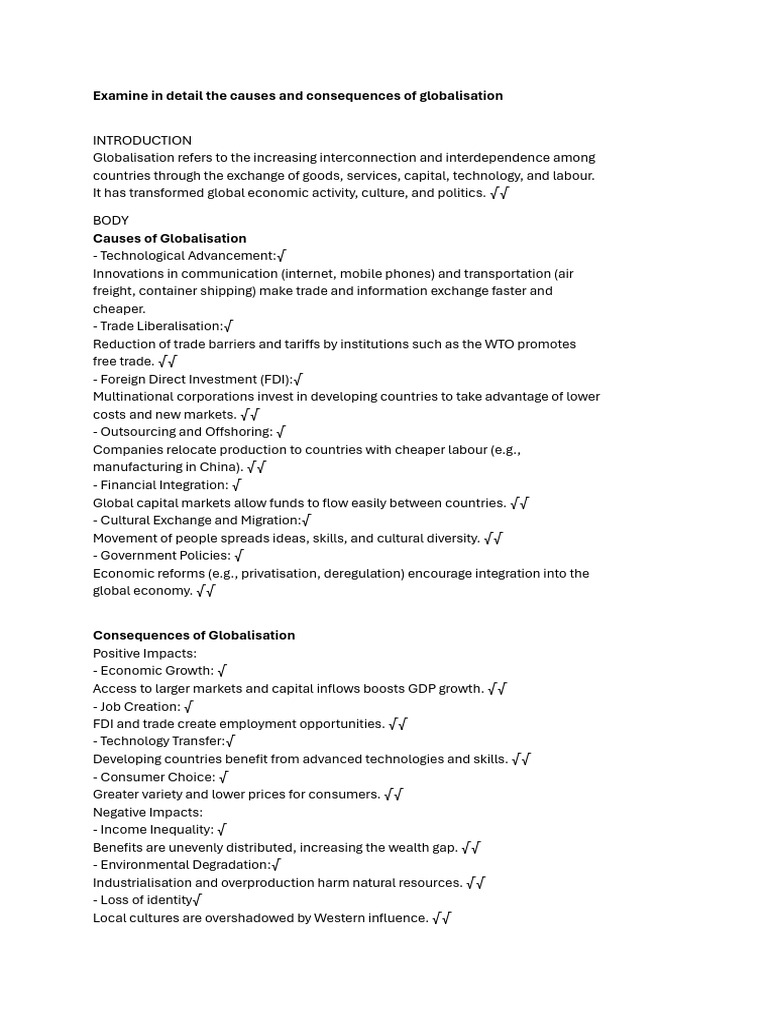 Globalisation Essay | PDF