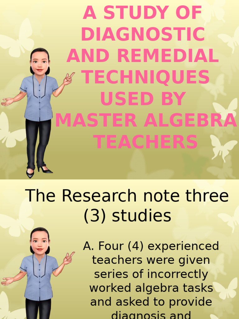 SALVATOS - Study of Diagnostic and Remedial Techniques Used by Master ...