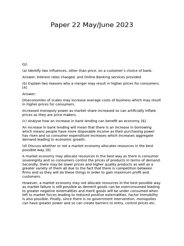 Paper 22 May June 2023 | PDF | Unemployment | Government Budget Balance