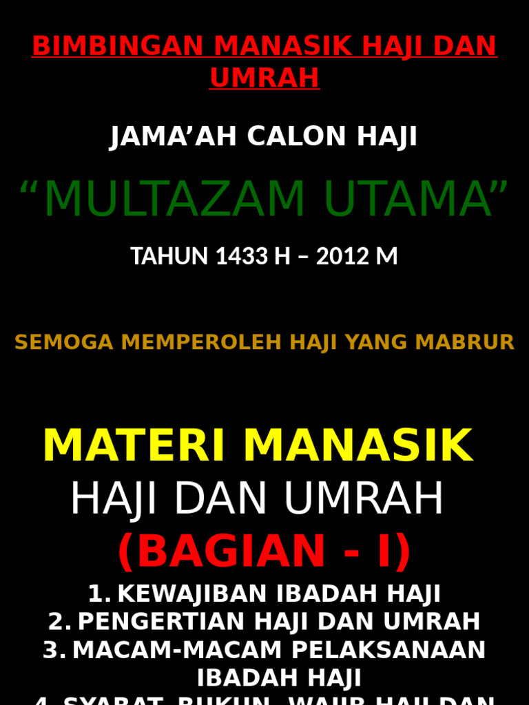 Manasik Bagian I | PDF