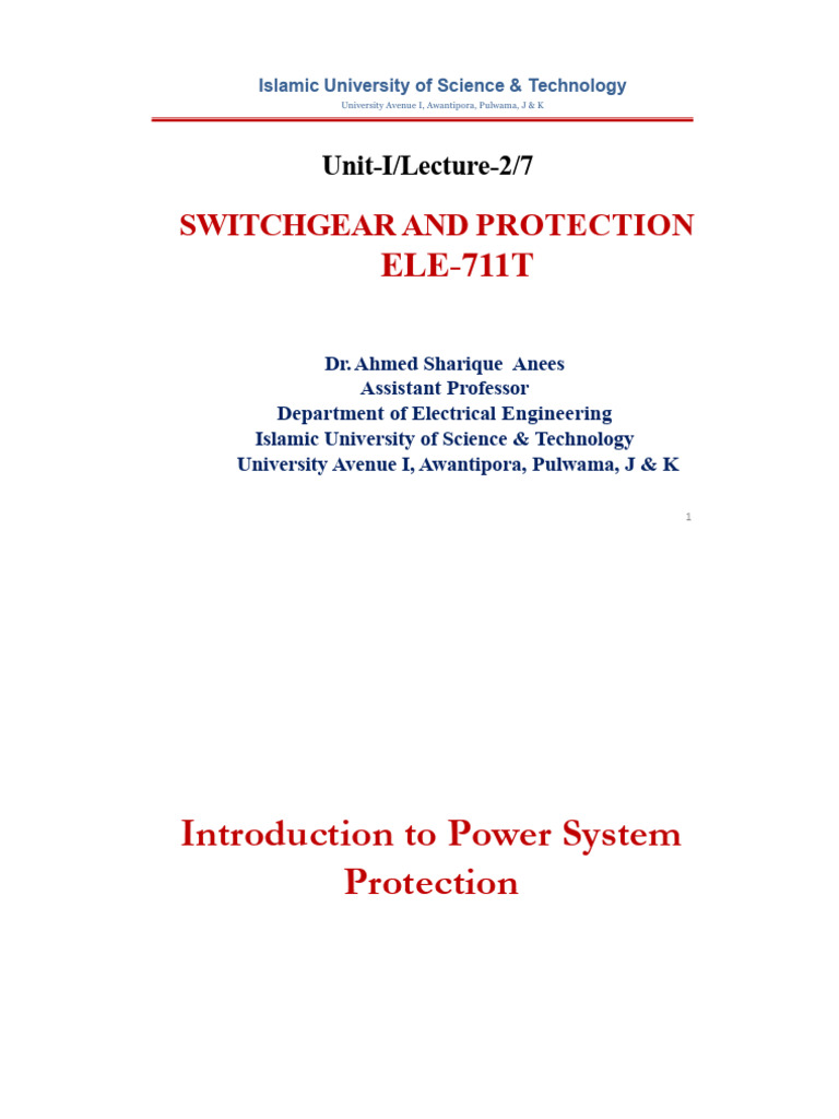 Power System Protection Overview | PDF | Relay | Transformer