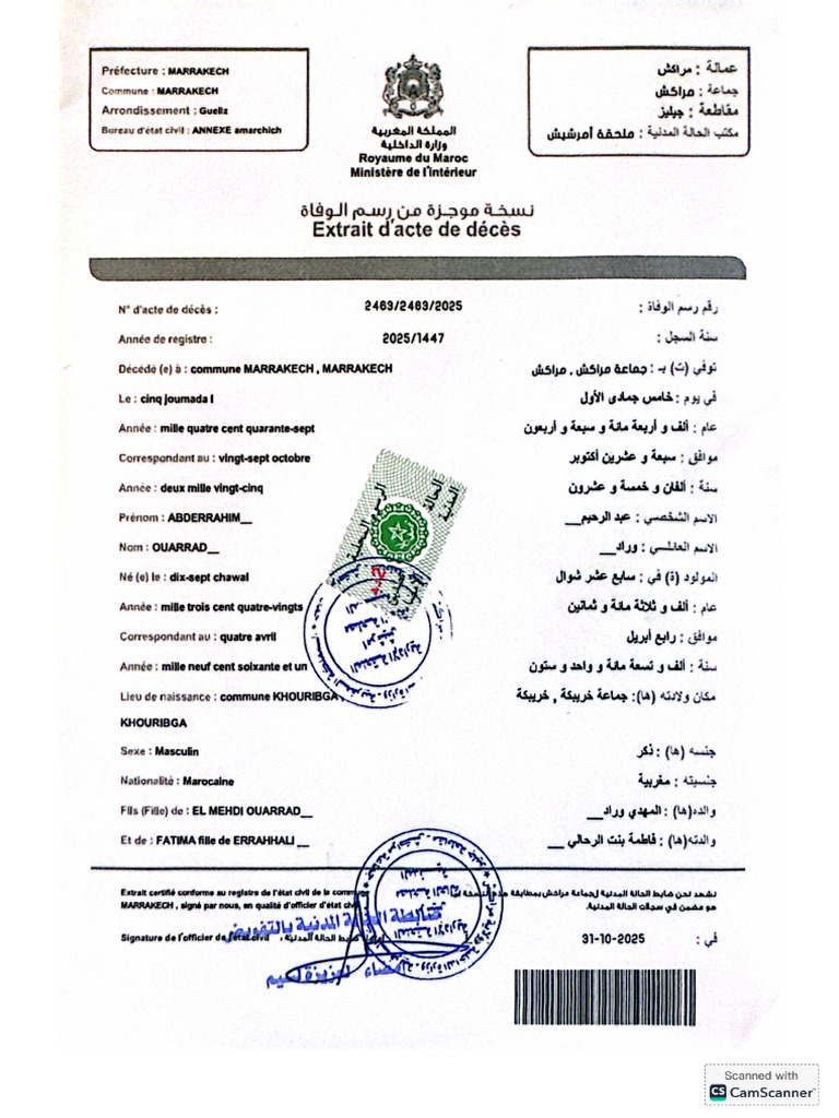 Certificat de Deces | PDF