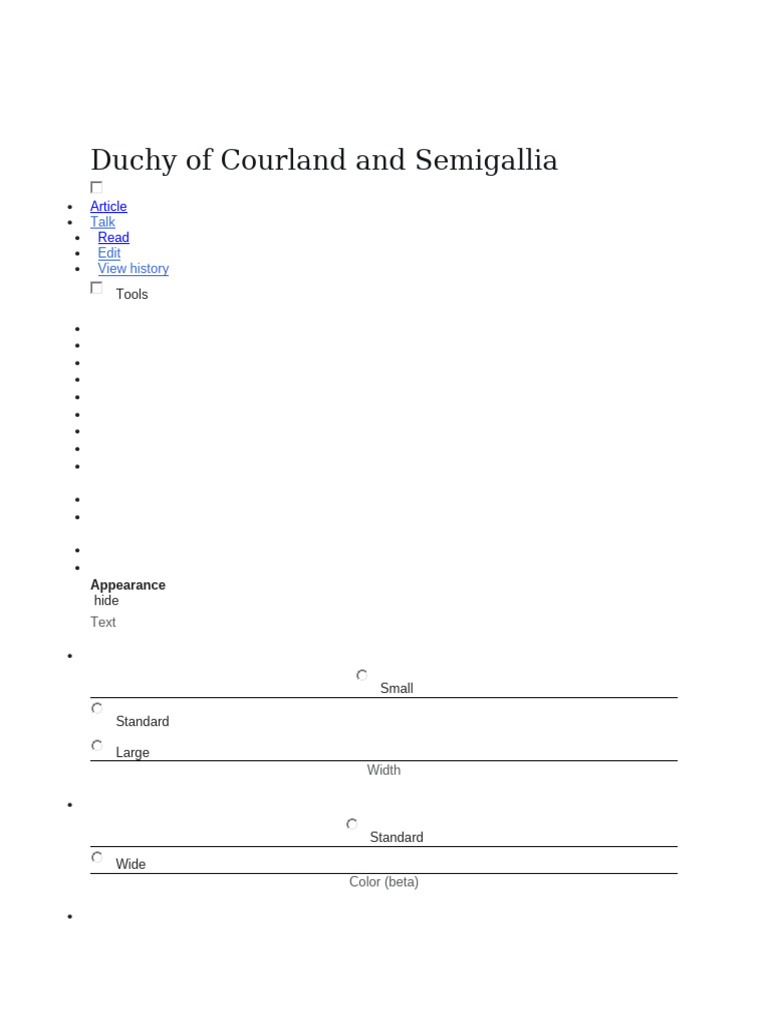 Duchy of Courland and Semigallia Wiki | PDF