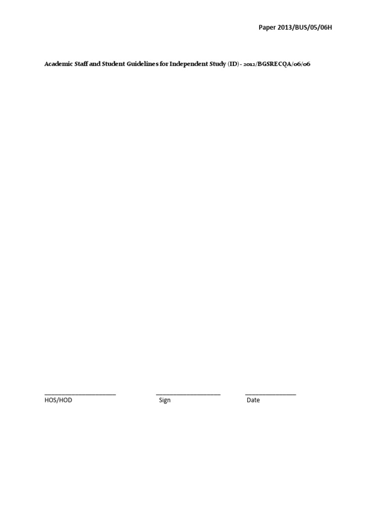 Independent Study Contract Form | PDF
