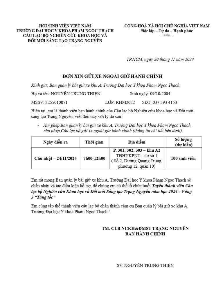 Microsoft Word - Tuyen Quan 2024 - V3 - Gui Xe | PDF