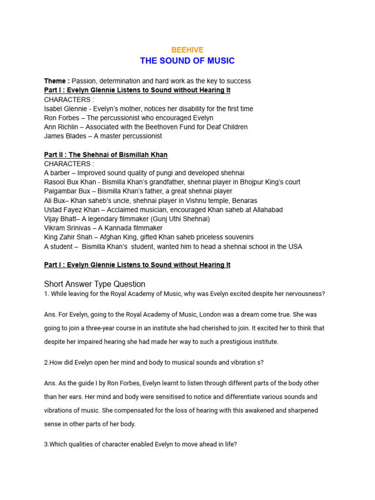 The Sound of Music Class Notes 1716478512 | PDF