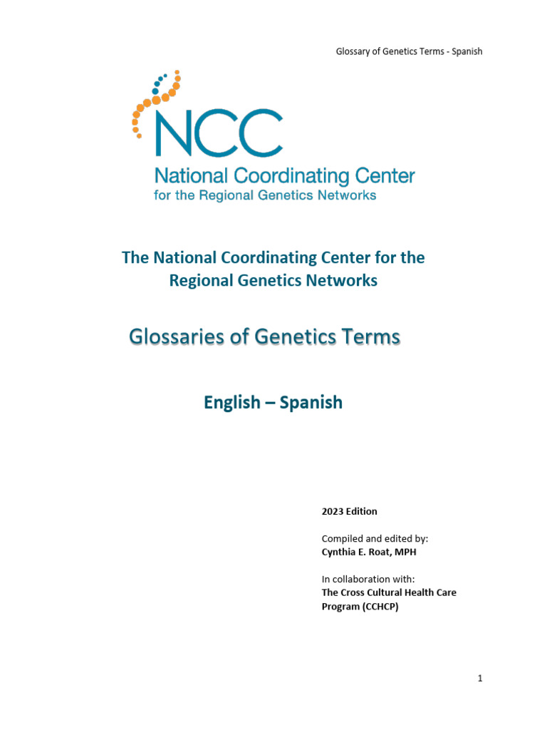 Spanish Genetics Terms Glossary | PDF | Disability | Behavioural Sciences
