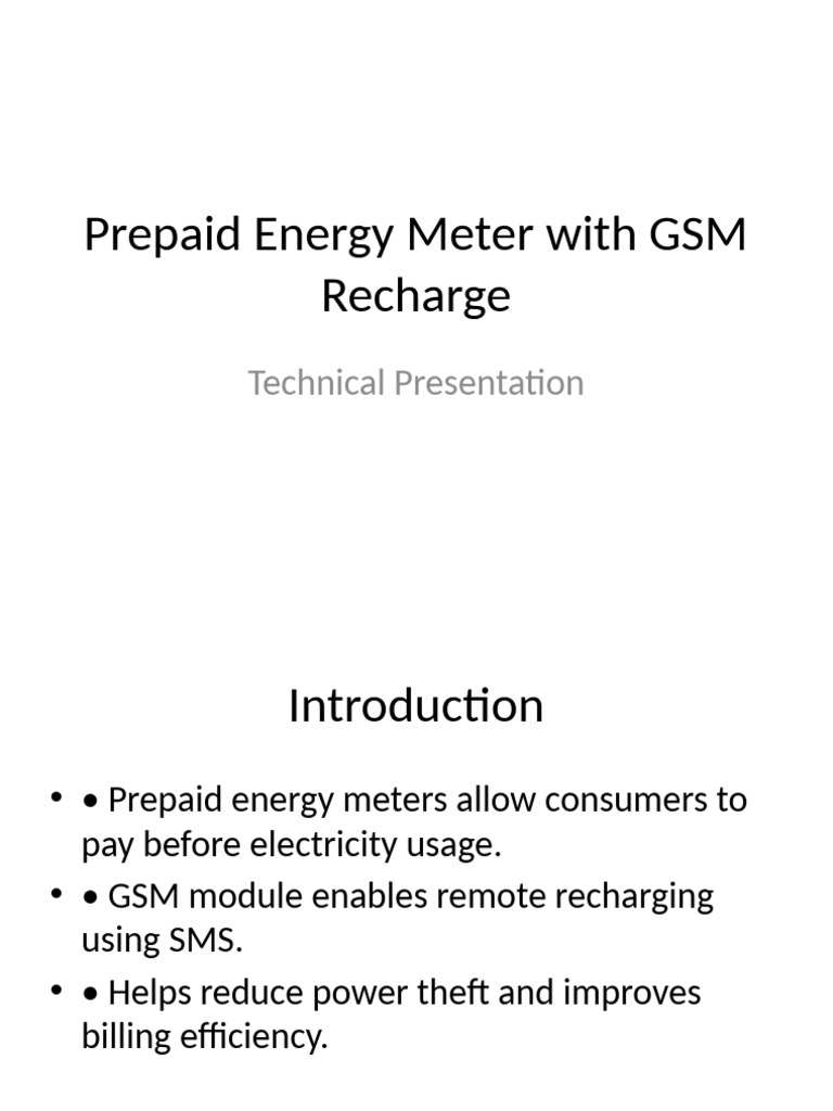 Prepaid Energy Meter GSM | PDF