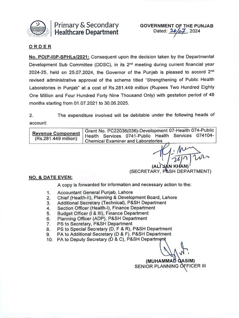 3. 2nd Rev AA Public Health Laboritries Rs.281.449 M (25.07.2024) | PDF