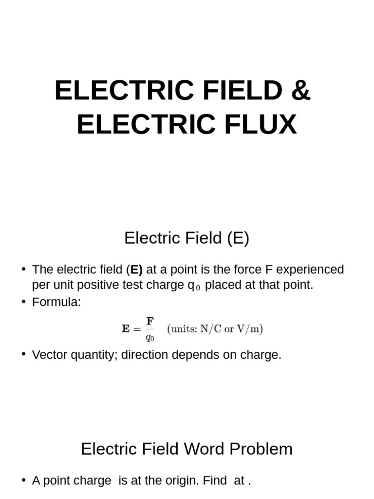 Electric Field and Flux Explained | PDF
